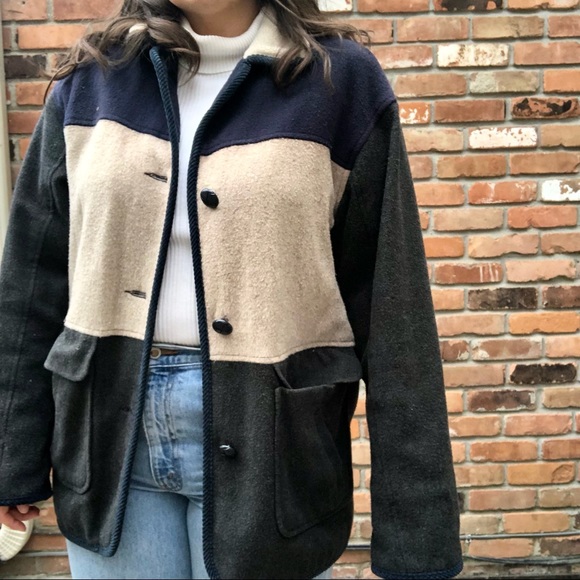 Vintage | Jackets & Coats | Vintage Colorblock Jacket | Poshmark